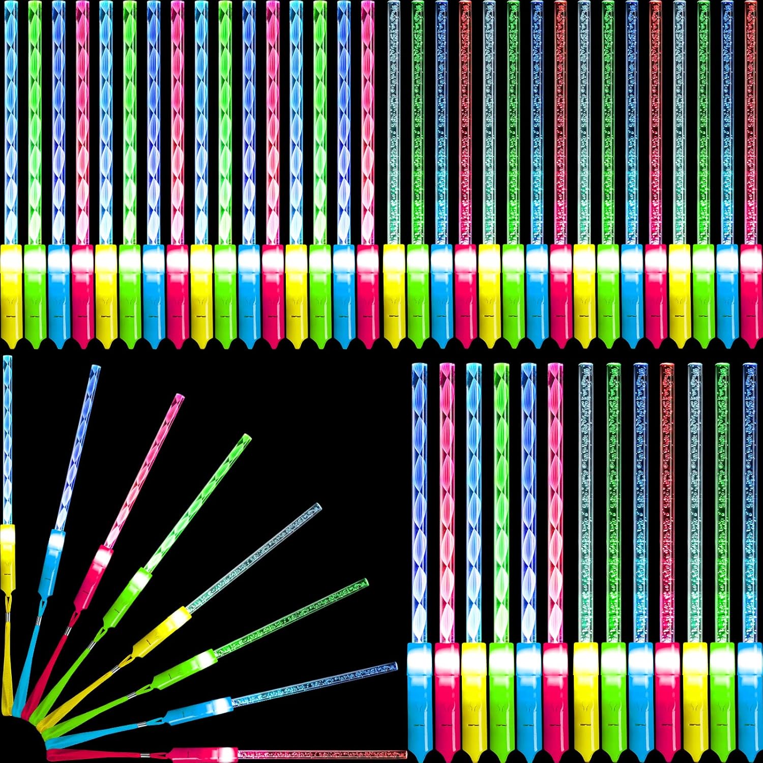 Jerify - Varitas iluminadas con 3 modos de intermitencia, varitas ...