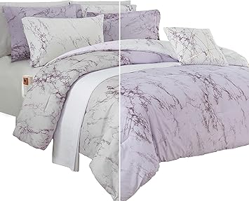 Amazon.com: Elegant Comfort Reversible 10-Piece Comforter Set, Marble ...