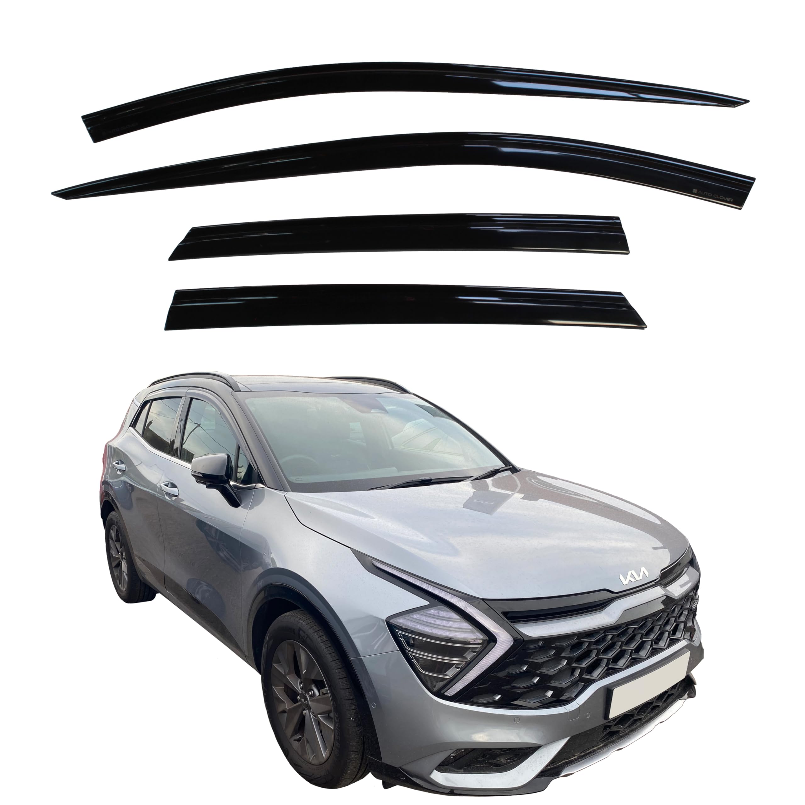 AUTO CLOVER Wind Deflectors Set for Kia Sportage 2022+ (4 pieces ...