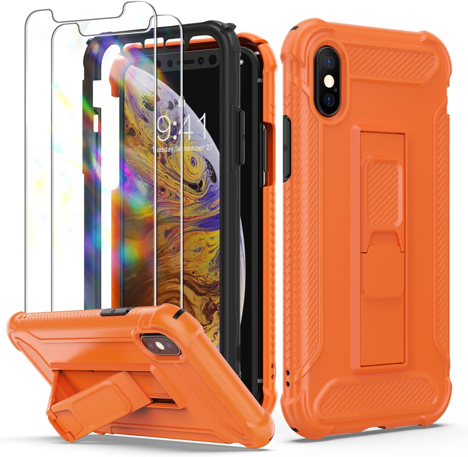 Amazon.com: ORETECH Kickstand for iPhone X Case,iPhone Xs case and [2 x ...