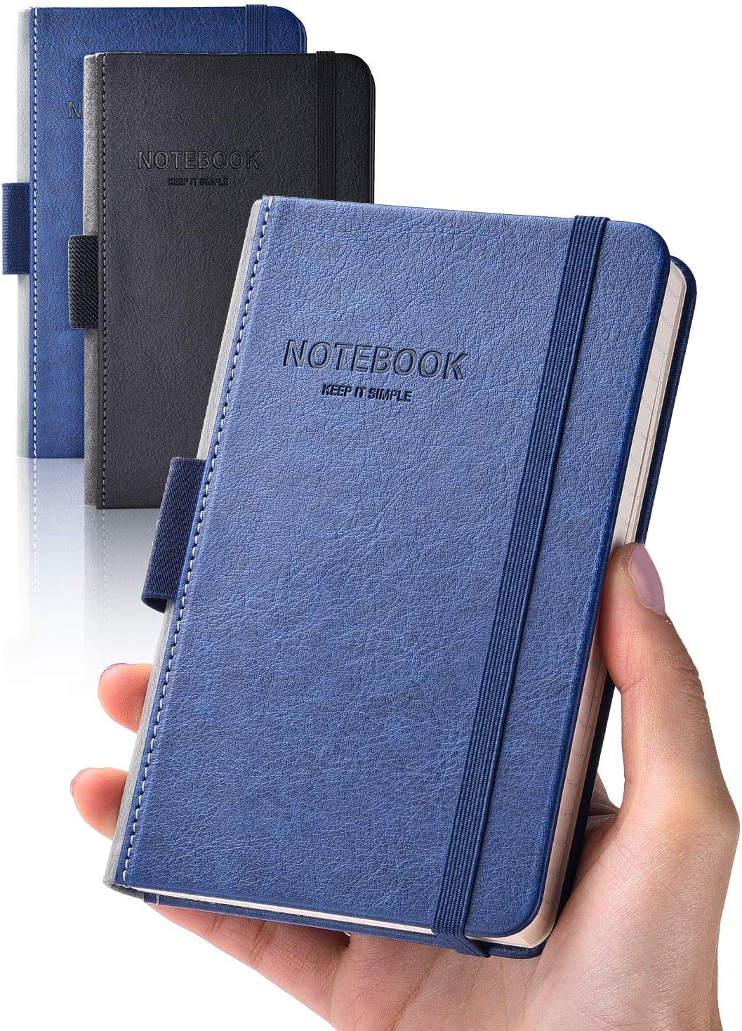 Amazon.com : AISBUGUR Pocket Notebook Small Notebook 2-Pack, 3.5" x 5.5 ...