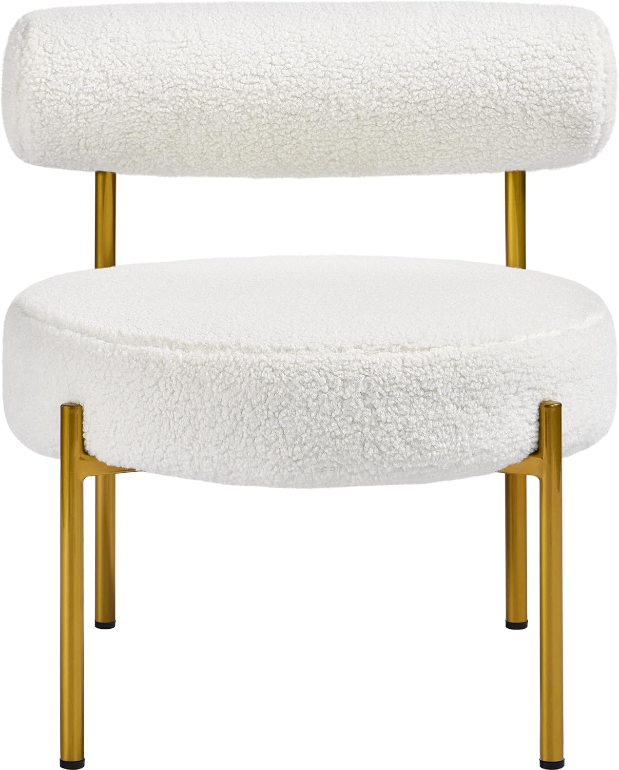 costoffs Boucle Accent Chair, Modern Tub Chair with Metal Legs for ...