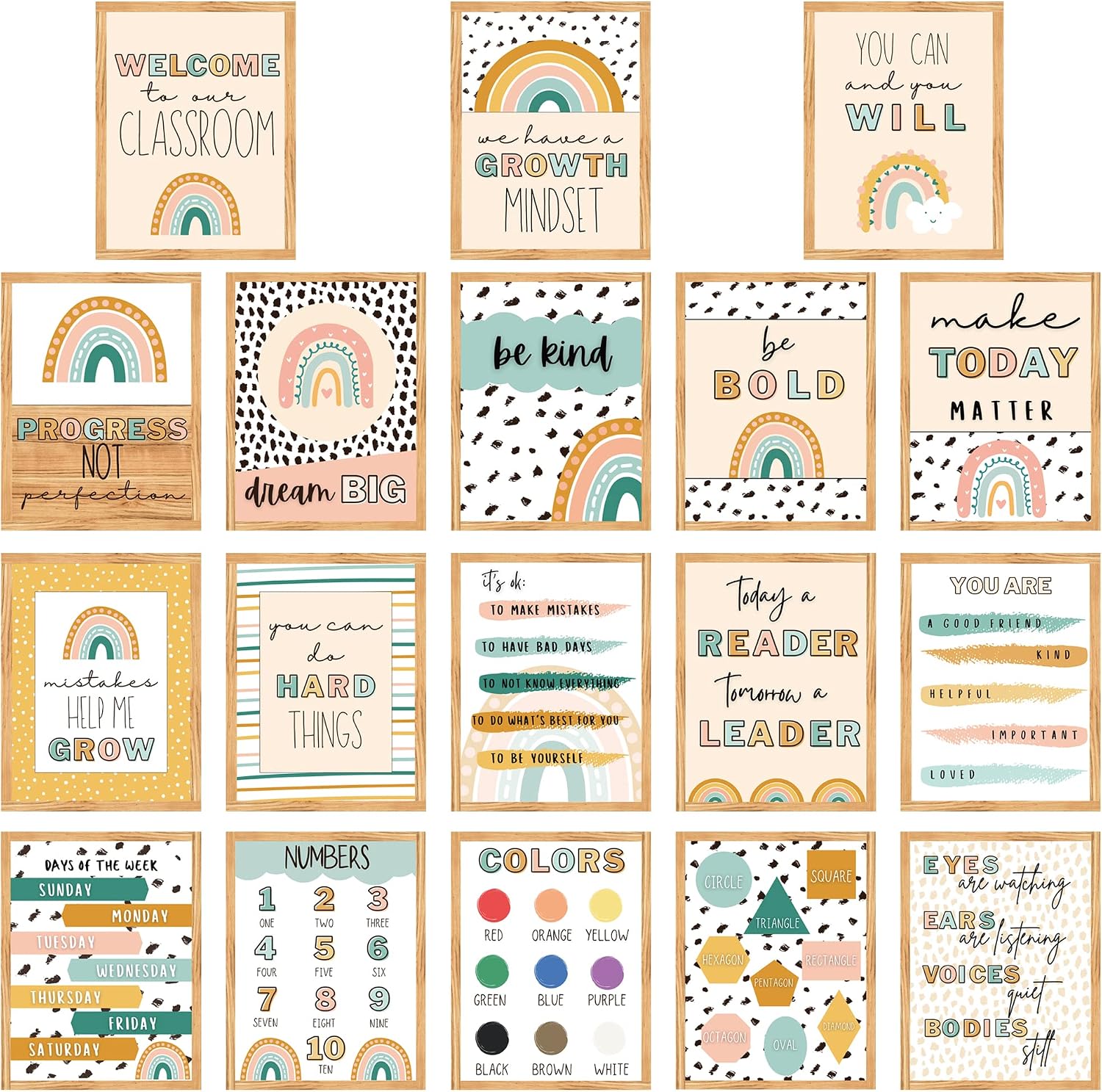 Amazon.com: ABAMERICA 18 Classroom Posters - Fun & Educational Posters ...