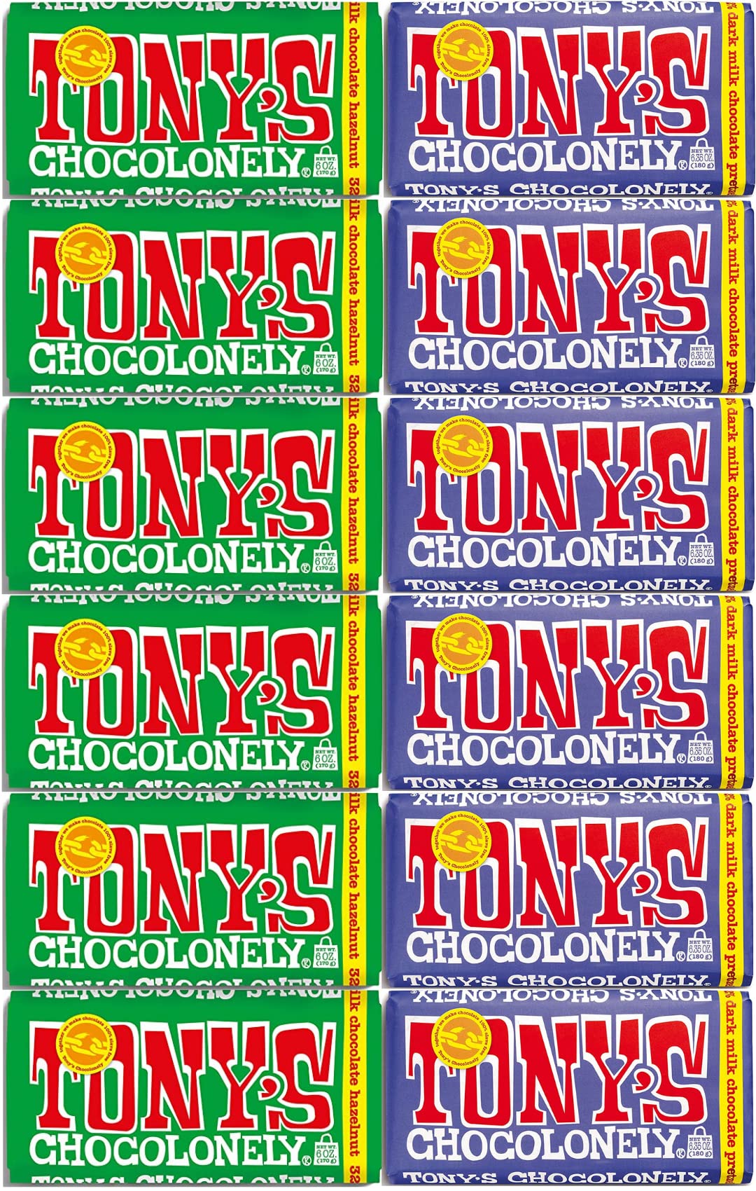 Buy Tony's Chocolonely Value Variety Pack - Dark Milk Chocolate with ...