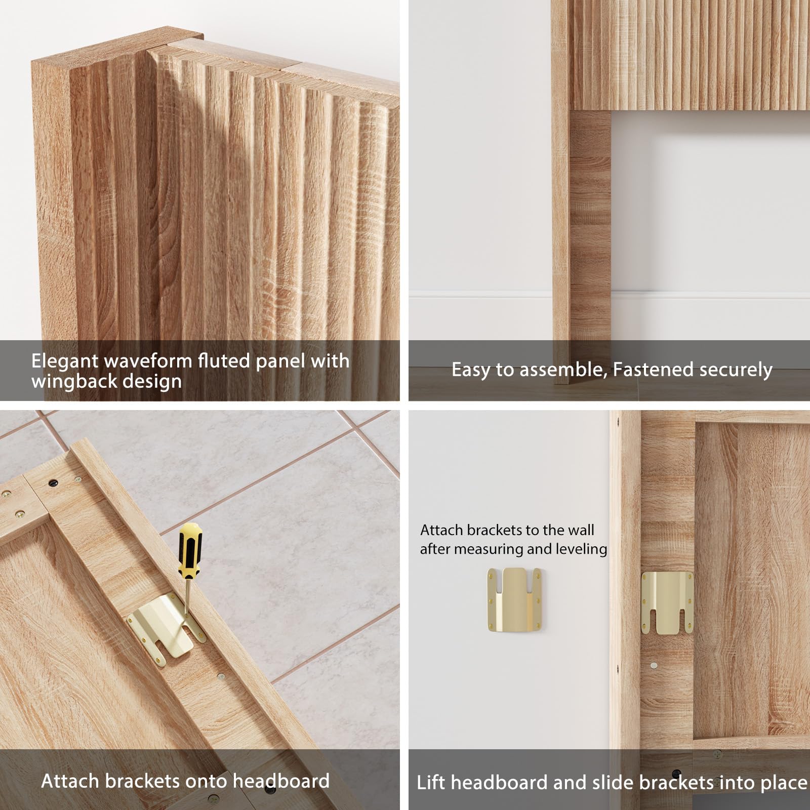 Snapklik.com : SEPTBOT King Size Fluted Headboard ONLY - Wall Mount ...