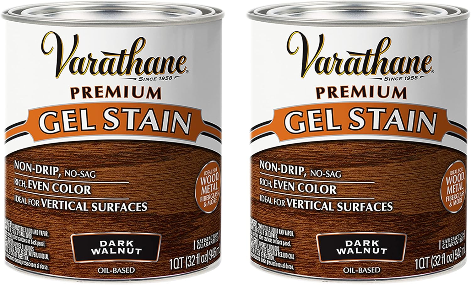 Varathane 358301-2PK Premium Gel Stain, Quart, Dark Walnut, 2 Pack ...