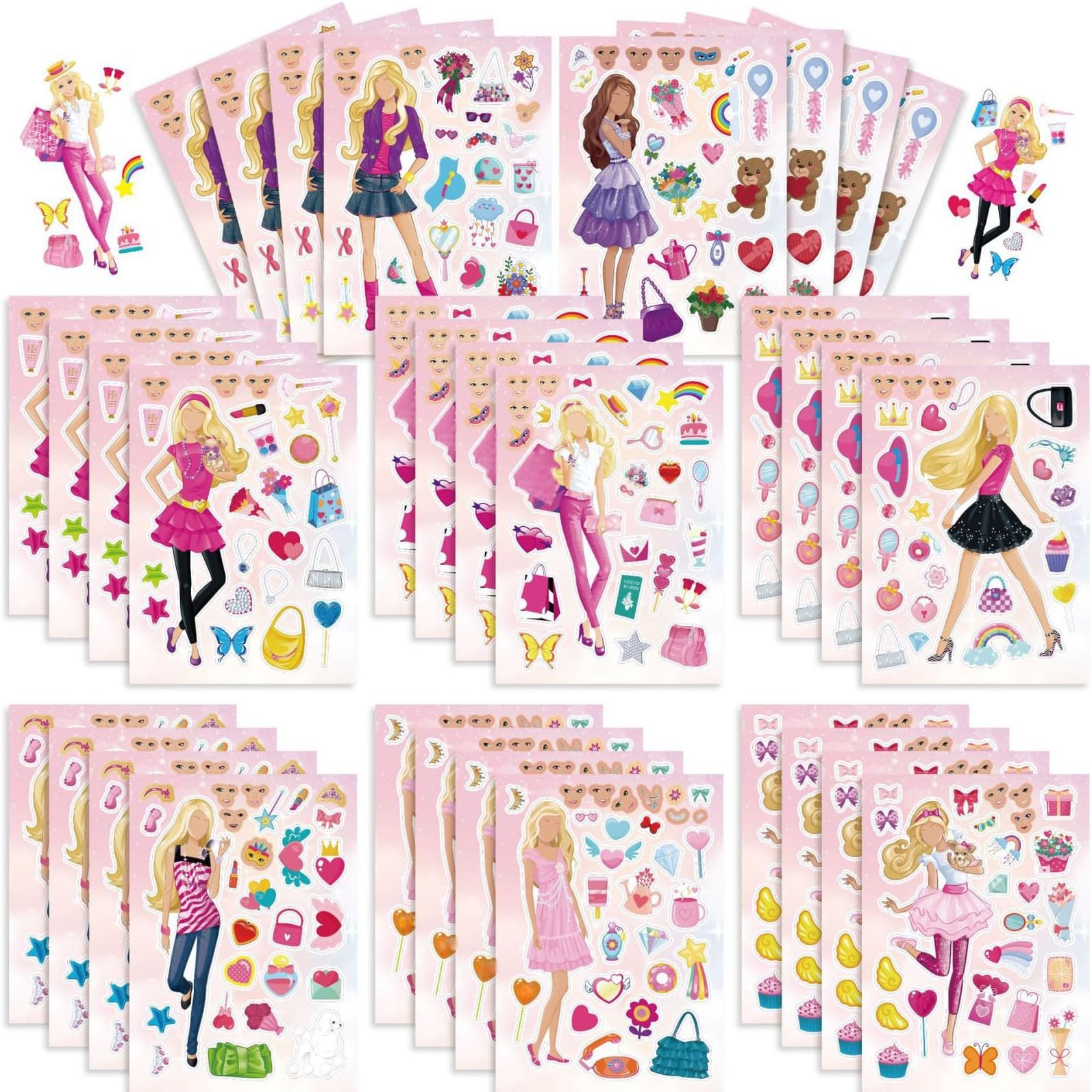 Amazon.com: SmileMakers Barbie Pics Stickers Hypoallergenic, Latex Free ...
