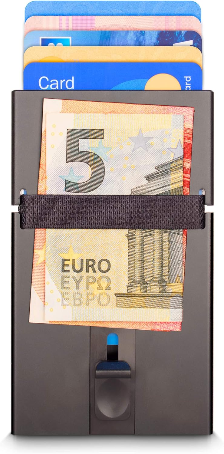 RFID Blocking Credit Card Holder – Black | Aluminium Hard Case | Pop-Up ...
