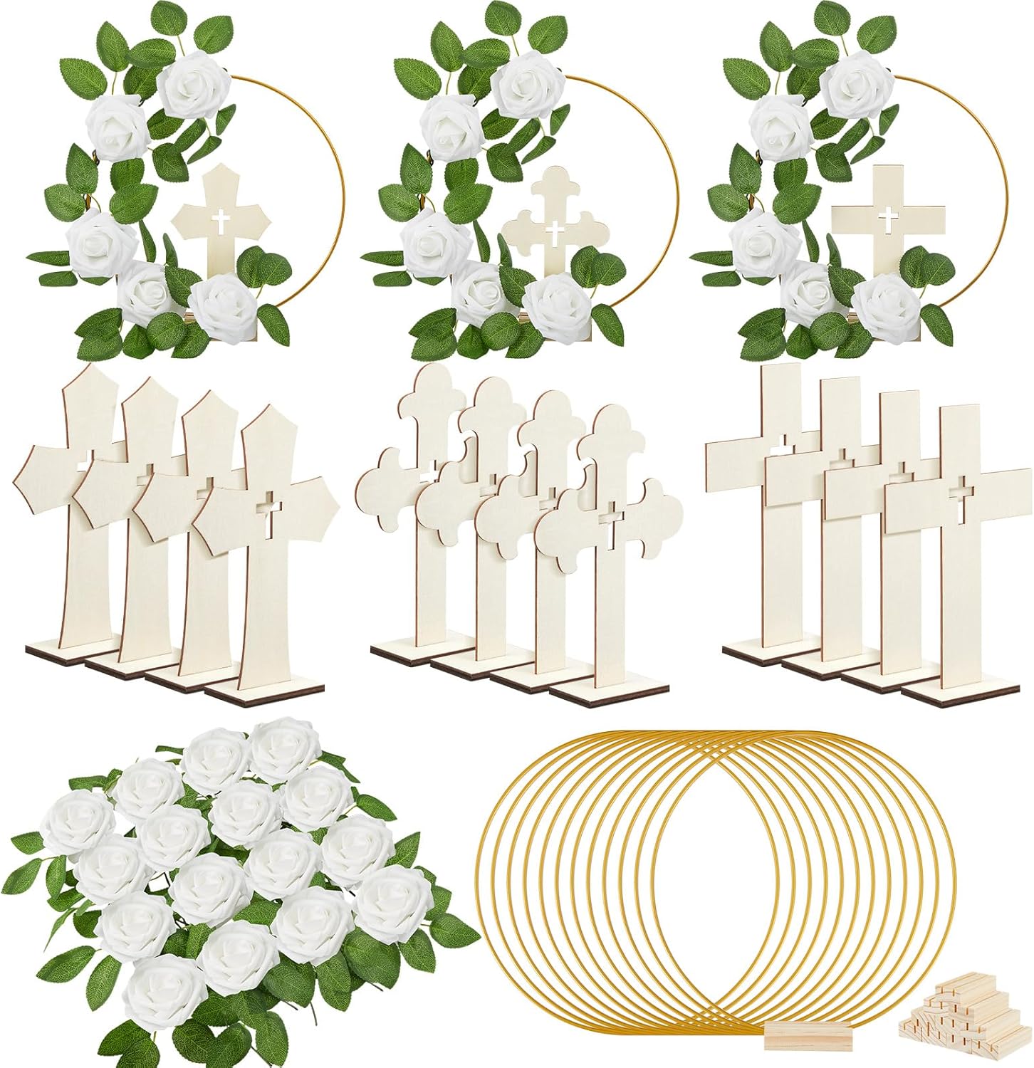 Amazon.com: Wesiti 48 Pcs Baptism Centerpiece First Communion Table ...