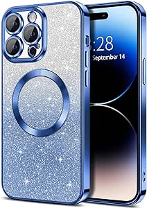 Amazon.com: Hython for iPhone 14 Pro Max Case Clear Magnetic Glitter Phone Cases [Compatible ...