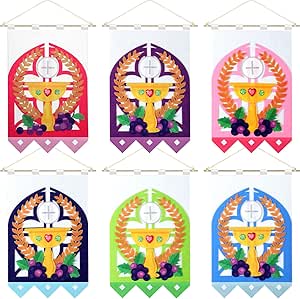 Amazon.com: SmoothNovelty 6 Sets First Communion Banner Kits 9 x 12 ...
