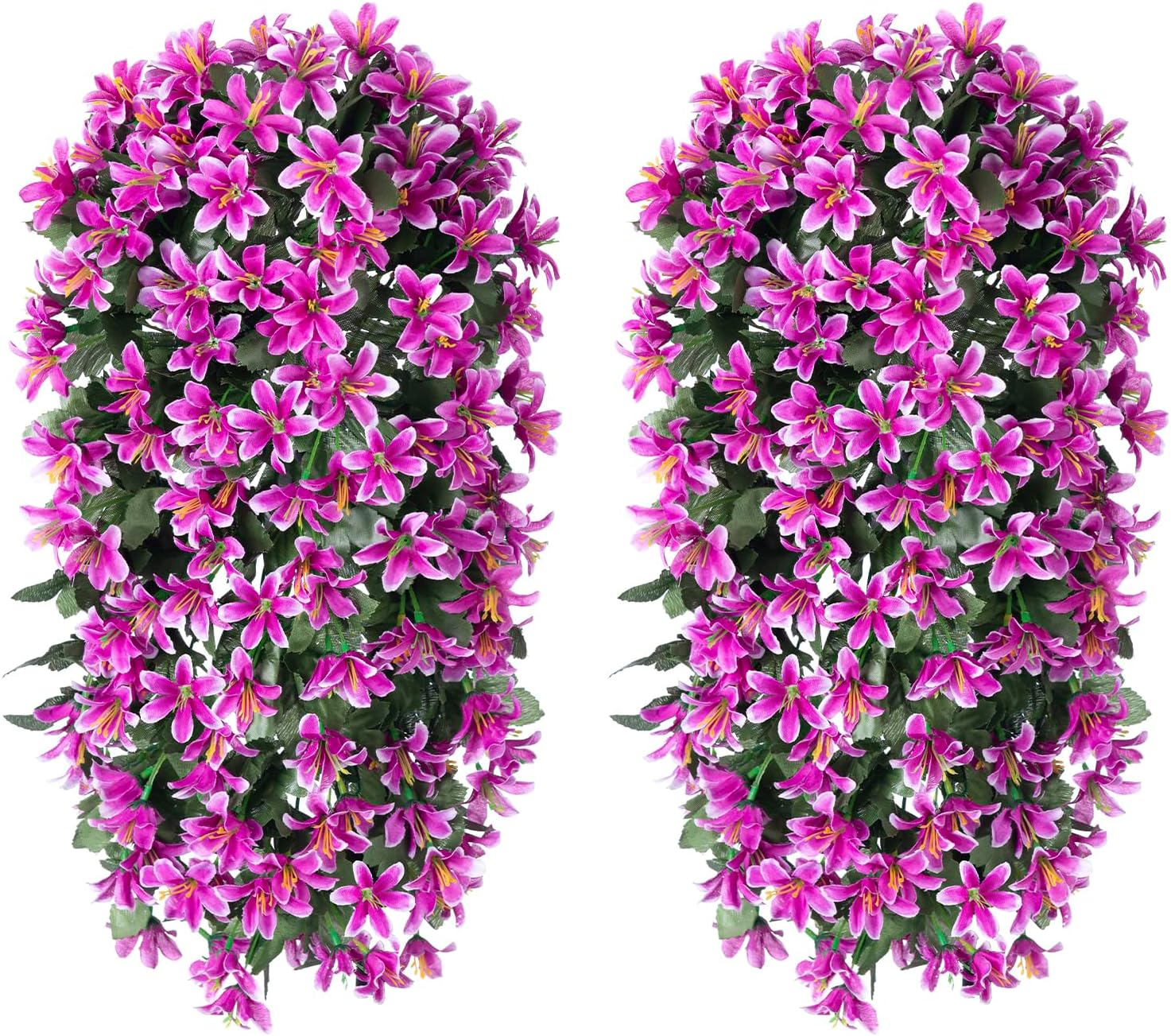 Amazon.com : Artificial Fake Hanging Outdoor Plants Flowers for Spring ...