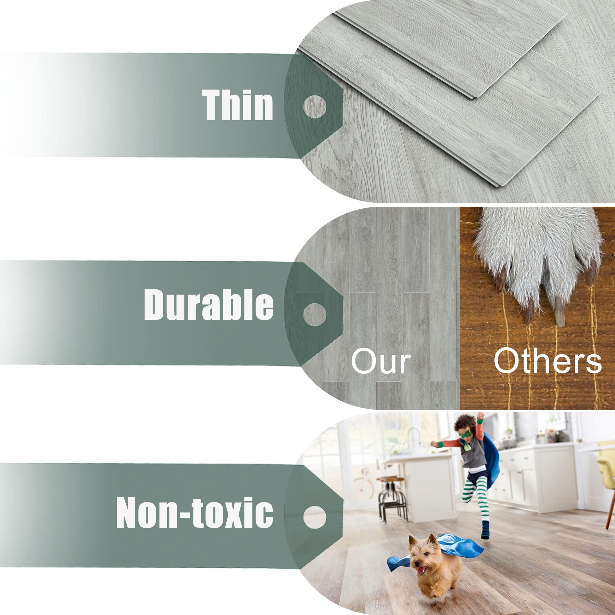 MIRUO SPC Vinyl Plank Flooring 9 Pieces Easy DIY Luxury Vinyl Flooring ...