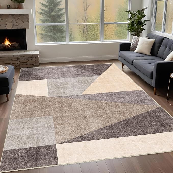 Amazon.com: Puino Washable Modern Area Rug: 5x7 Geometric Area Rugs for ...