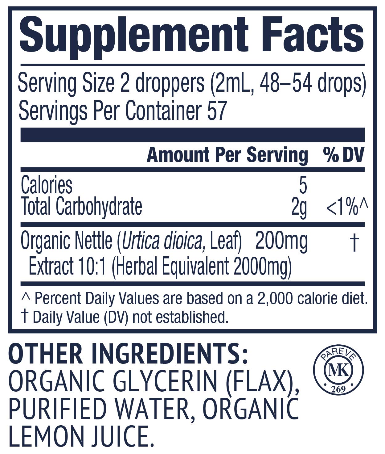 Hoja de ortiga orgánica Vimergy USDA 10:1 (115 ml)B0818Z9K16 | Encarguelo.com