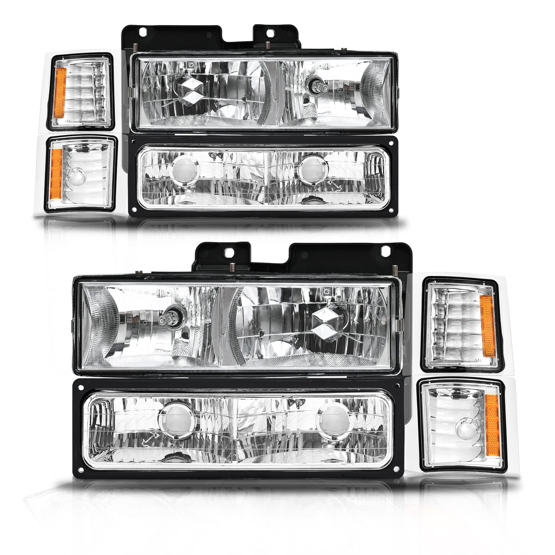 ROADEAL Headlights Assembly for 1994-1998 Chevy C10 Pickup Truck C/K ...