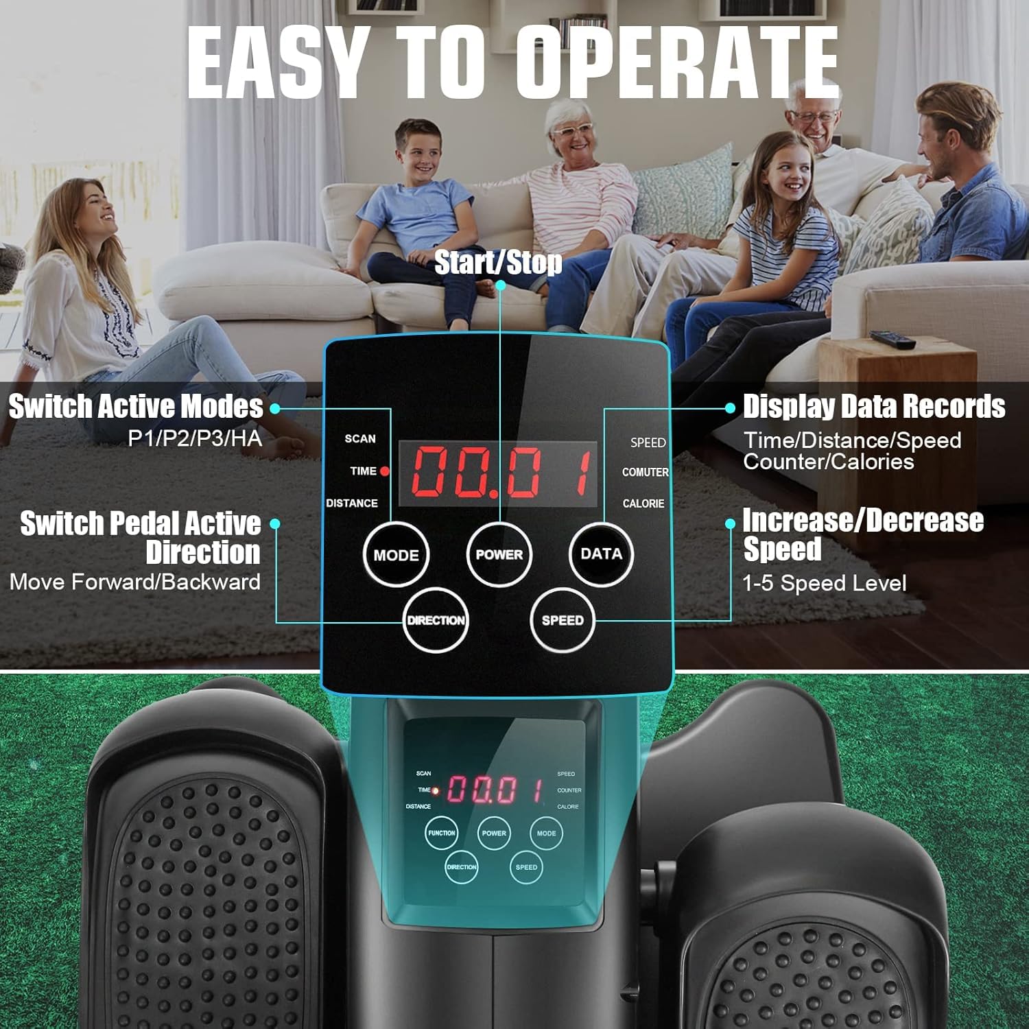 Snapklik.com : ANCHEER Under Desk Elliptical Machine, Electric Seated ...