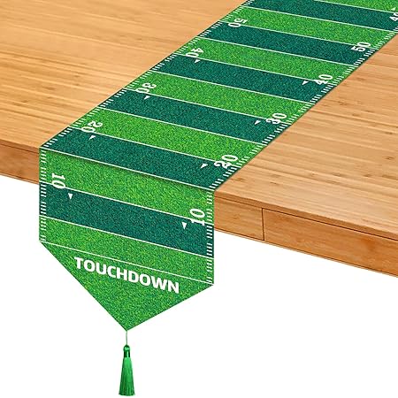 Amazon.com: Football Kitchen Table Runner Decor with Tassels Football ...