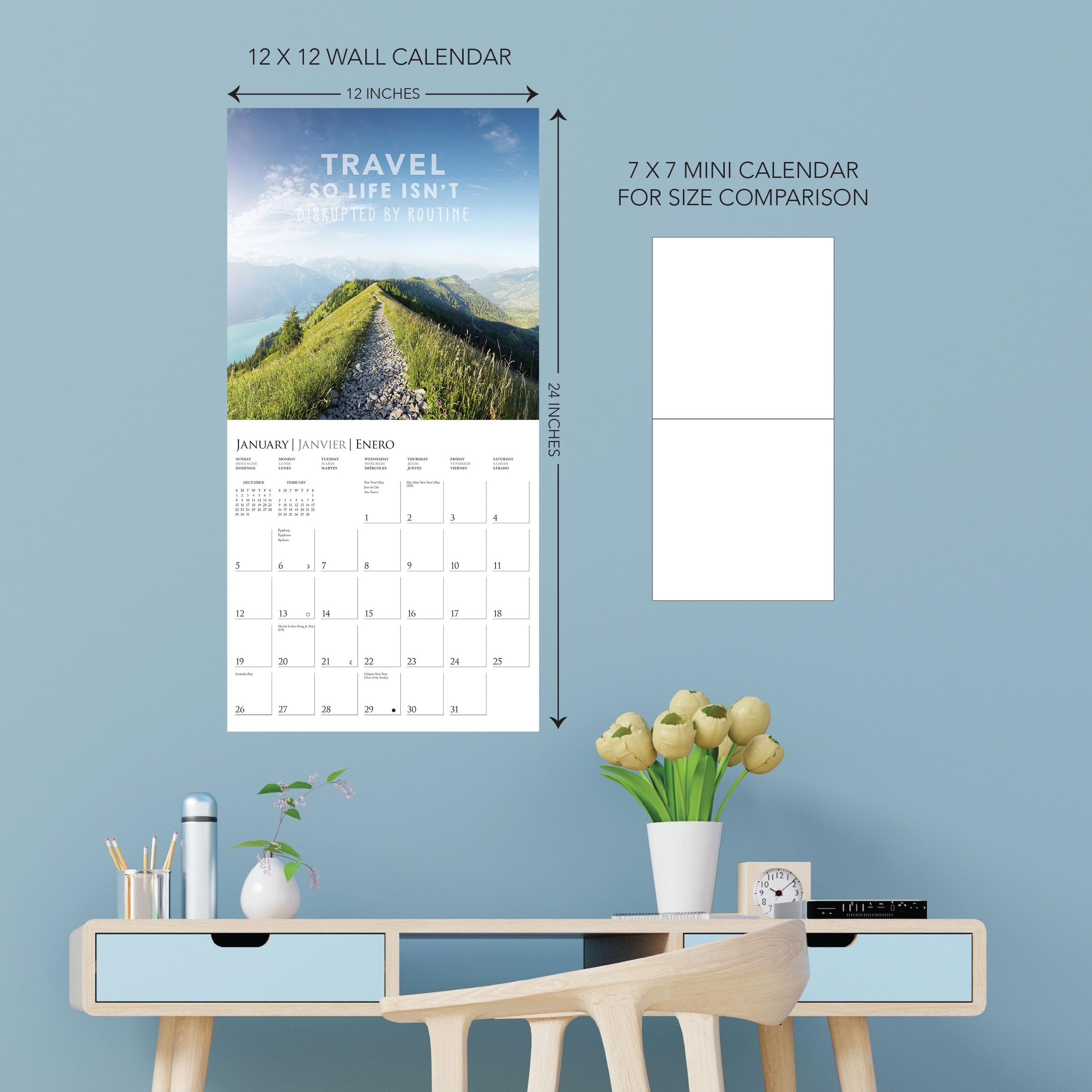 Snapklik.com : 2025 Wanderlust Wall Calendar 12” X 12” Thick Paper Home ...