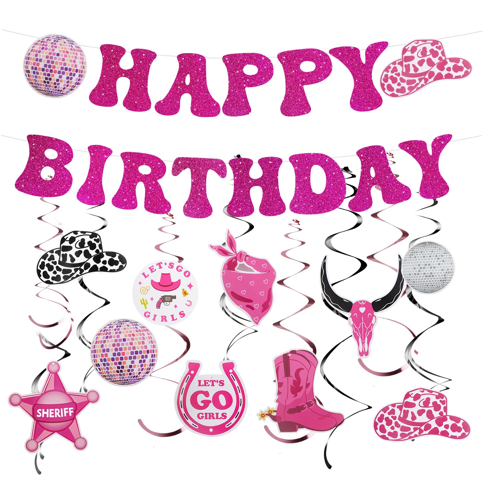 Amazon.com: Western Cowgirl Party Hanging Decorations,Disco Cowgirl ...