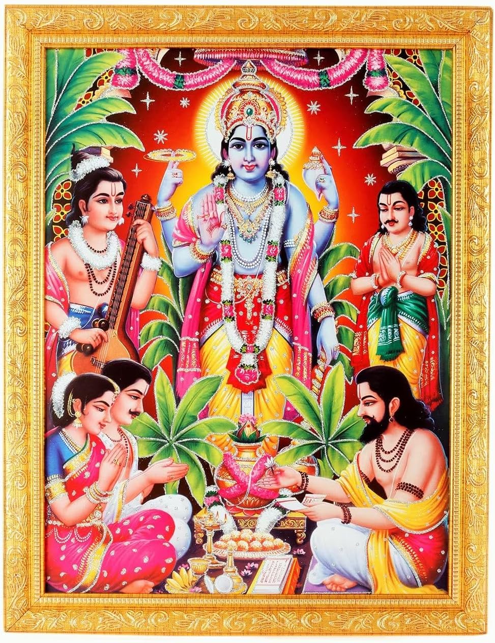 Satyanarayana Swami Foto com Quadro Satyanarayana Swamy Vishnu Avatar
