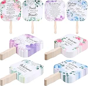 Amazon.com: Blulu 60 Pcs Christian Church Fans Handheld Set Religious ...