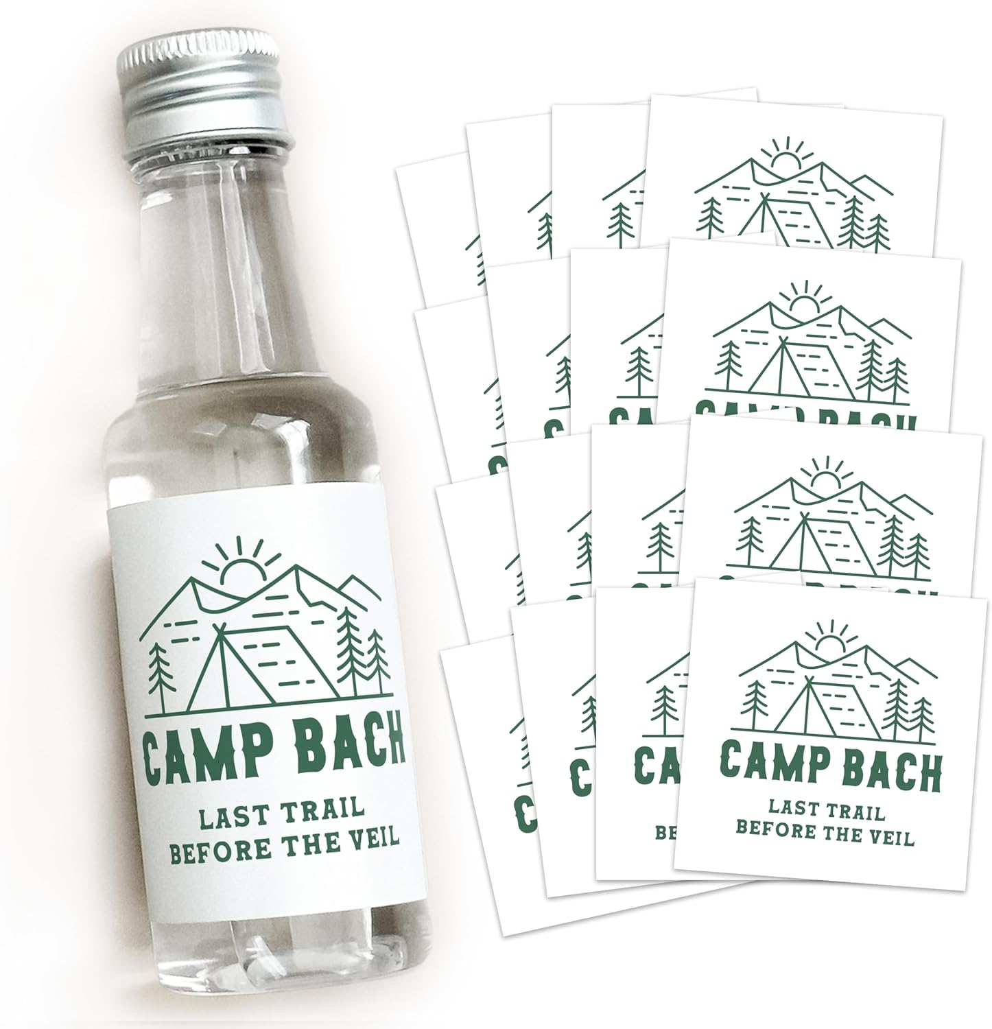 Amazon.com: Camp Bach Liquor Labels - 50 mL Camp Bachelorette Party ...