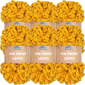 Amazon.com: JubileeYarn Fun Finger Loops Yarn - 100g/Skein Jumbo ...