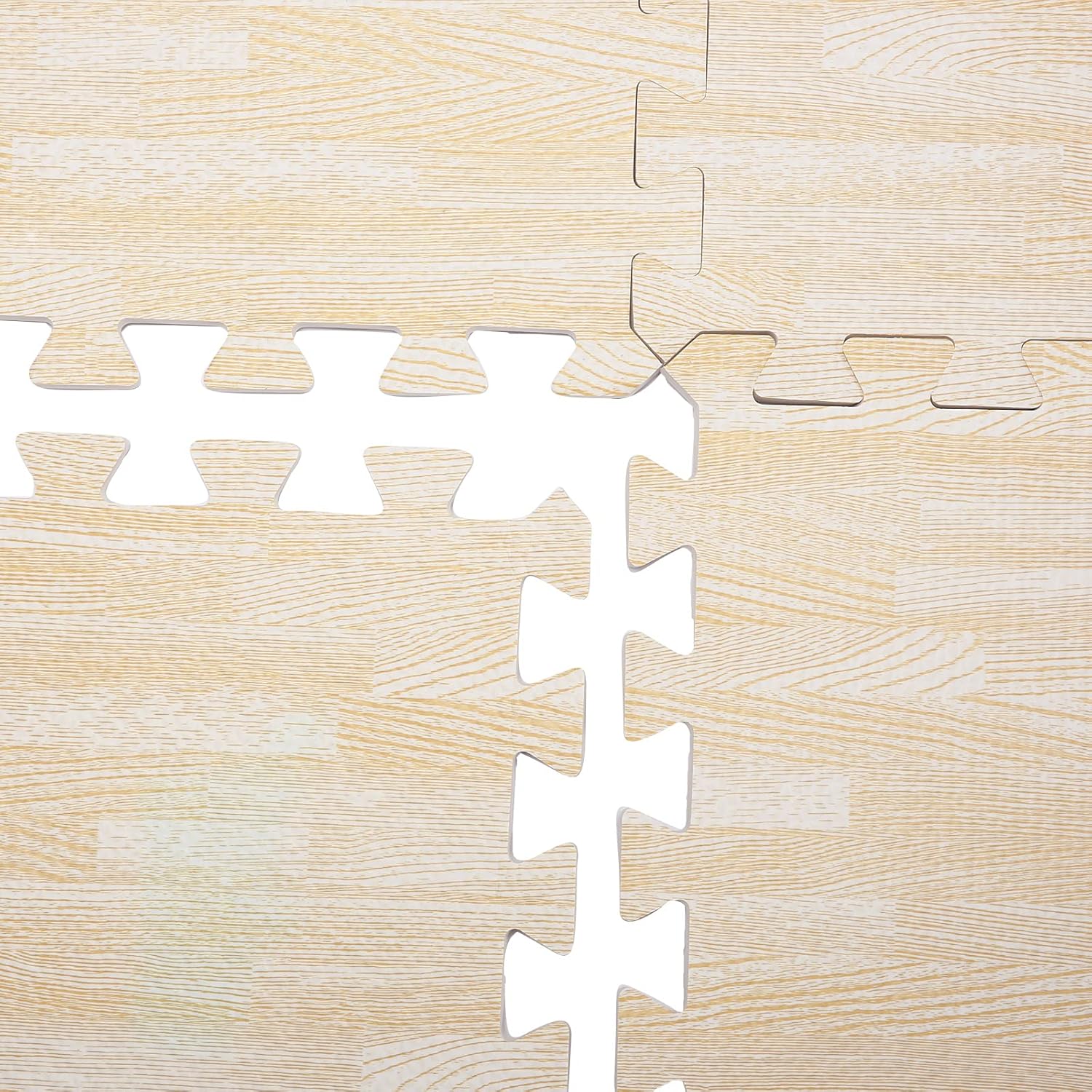 Buy Tamiplay 16 Tiles Wood Grain Floor Mats, Foam Interlocking Tiles,3/ ...