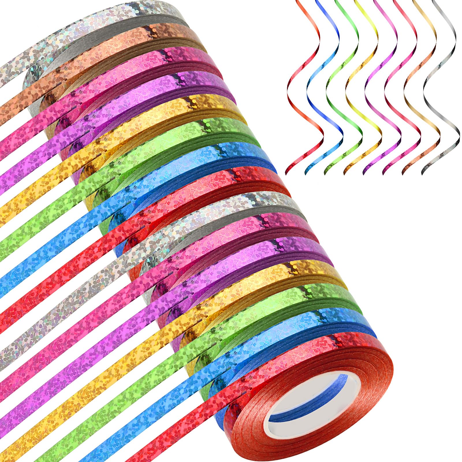 Amazon.com: Shappy 15 Rolls Christmas Metallic Curling Ribbon, 1/5 ...