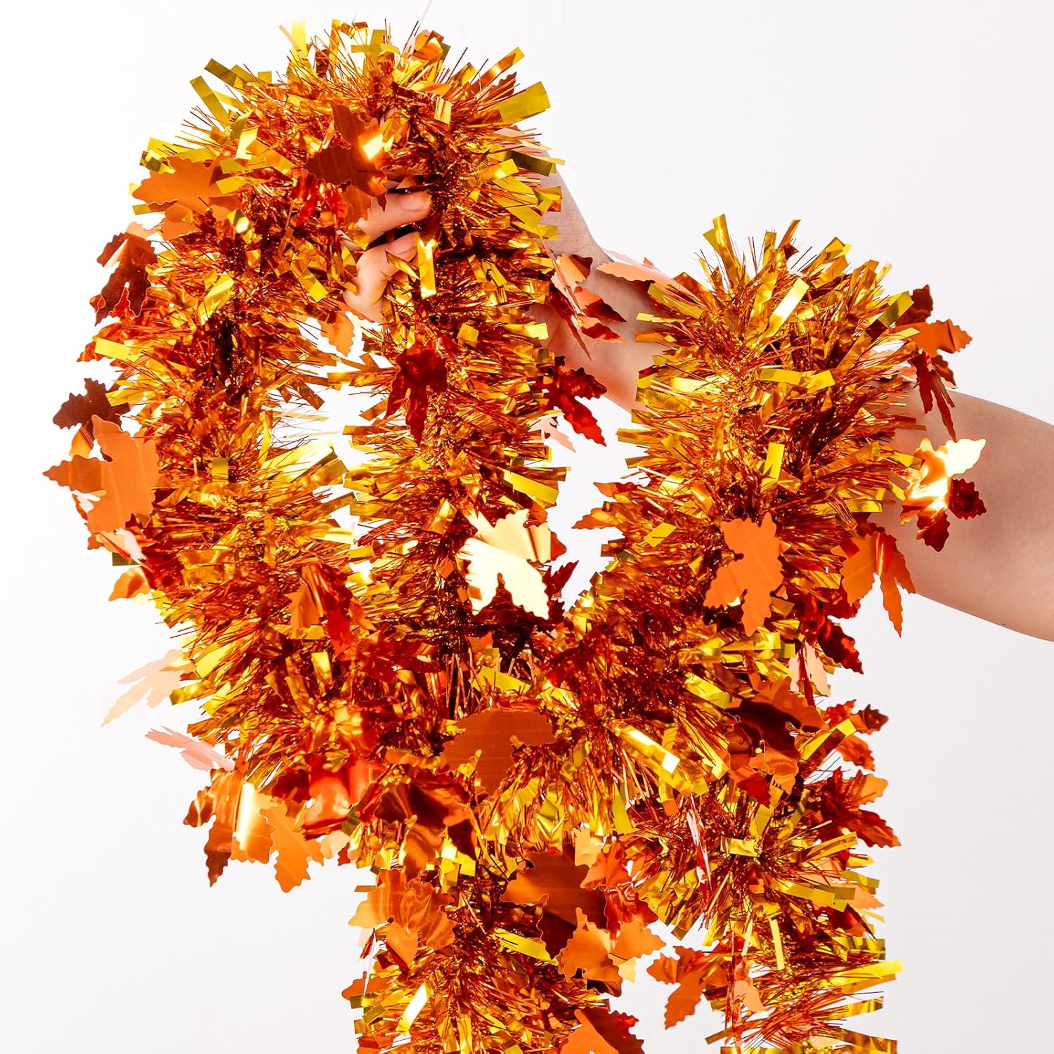 Amazon.com: Jocomoni 33Ft Thanksgiving Tinsel Garland, Golden Maple ...