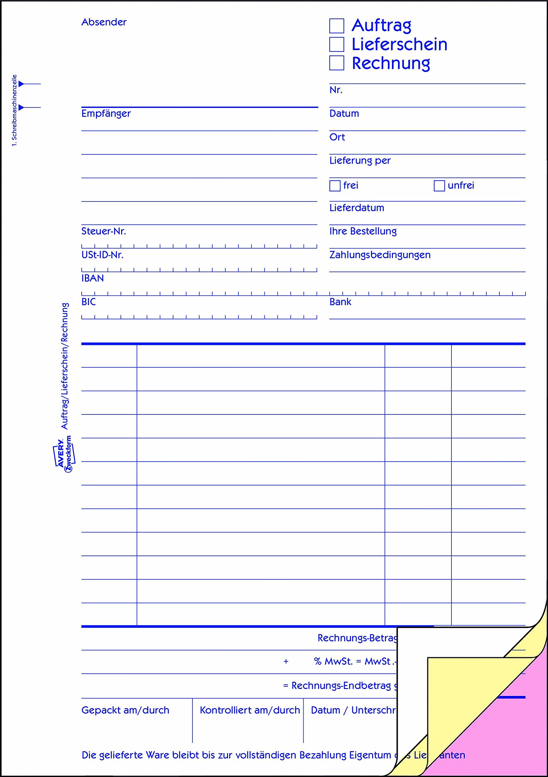 AVERY Zweckform 1749 Order/Delivery Note/Invoice Combination