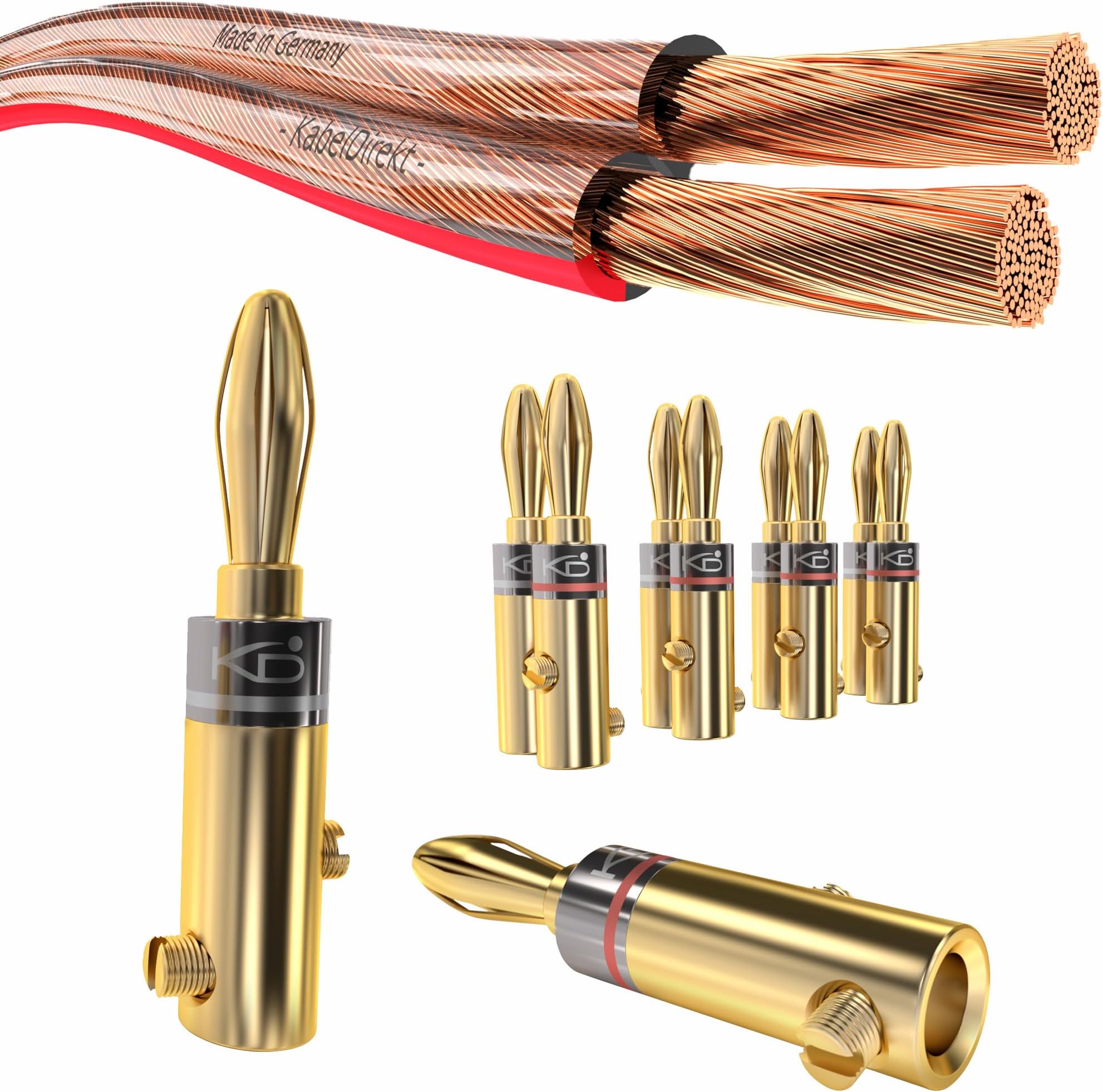 Amazon.com: KabelDirekt – Pure Copper Stereo Audio Speaker Wire & Cable ...