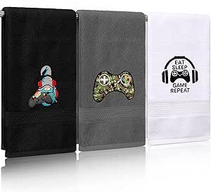 Amazon.com: SmoothNovelty 3 Pcs Gaming Hand Towels Embroidered Video ...