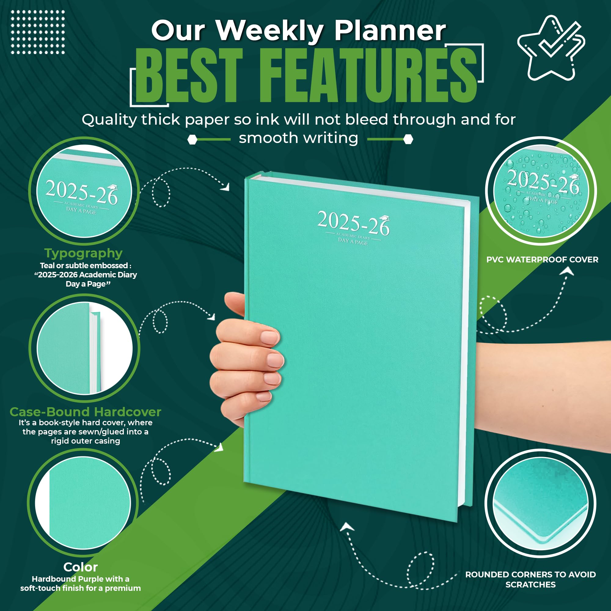 A4 Diary 2025-2026 Day Per Page Global Datebooks Dated 2025-2026 Weekly ...