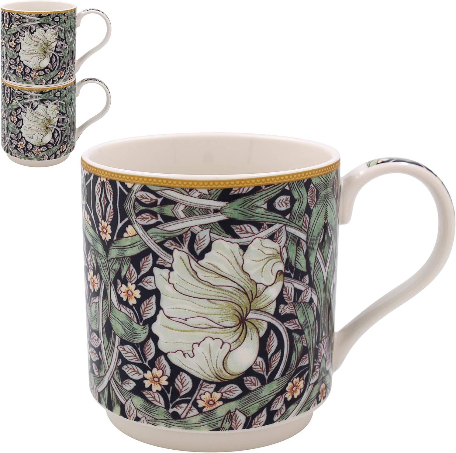 The Leonardo Collection William Morris Pimpernel Mugs Set of 2 ...