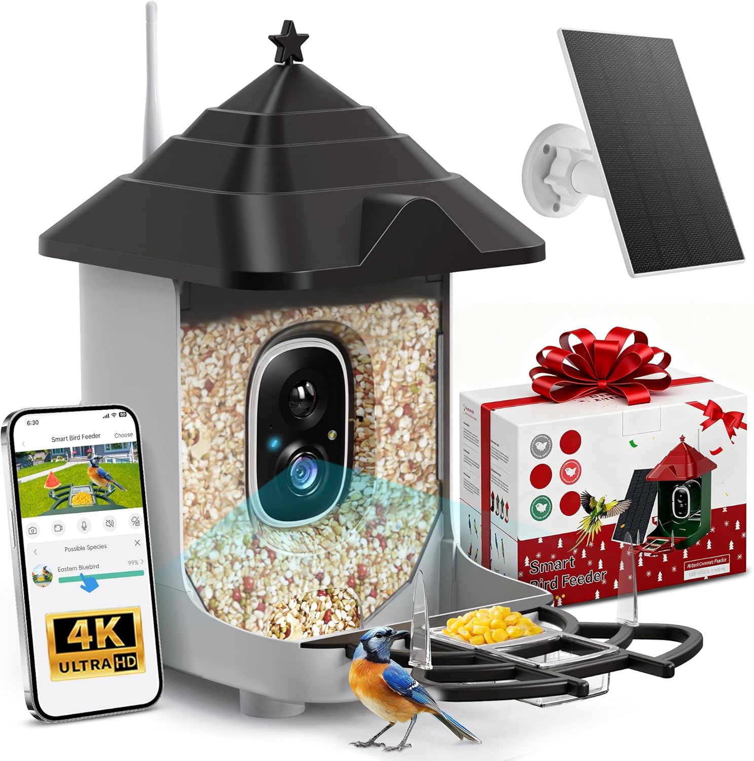 Amazon.com: Nuctove Smart Bird Feeder with Camera Solar Powered, 4K HD ...