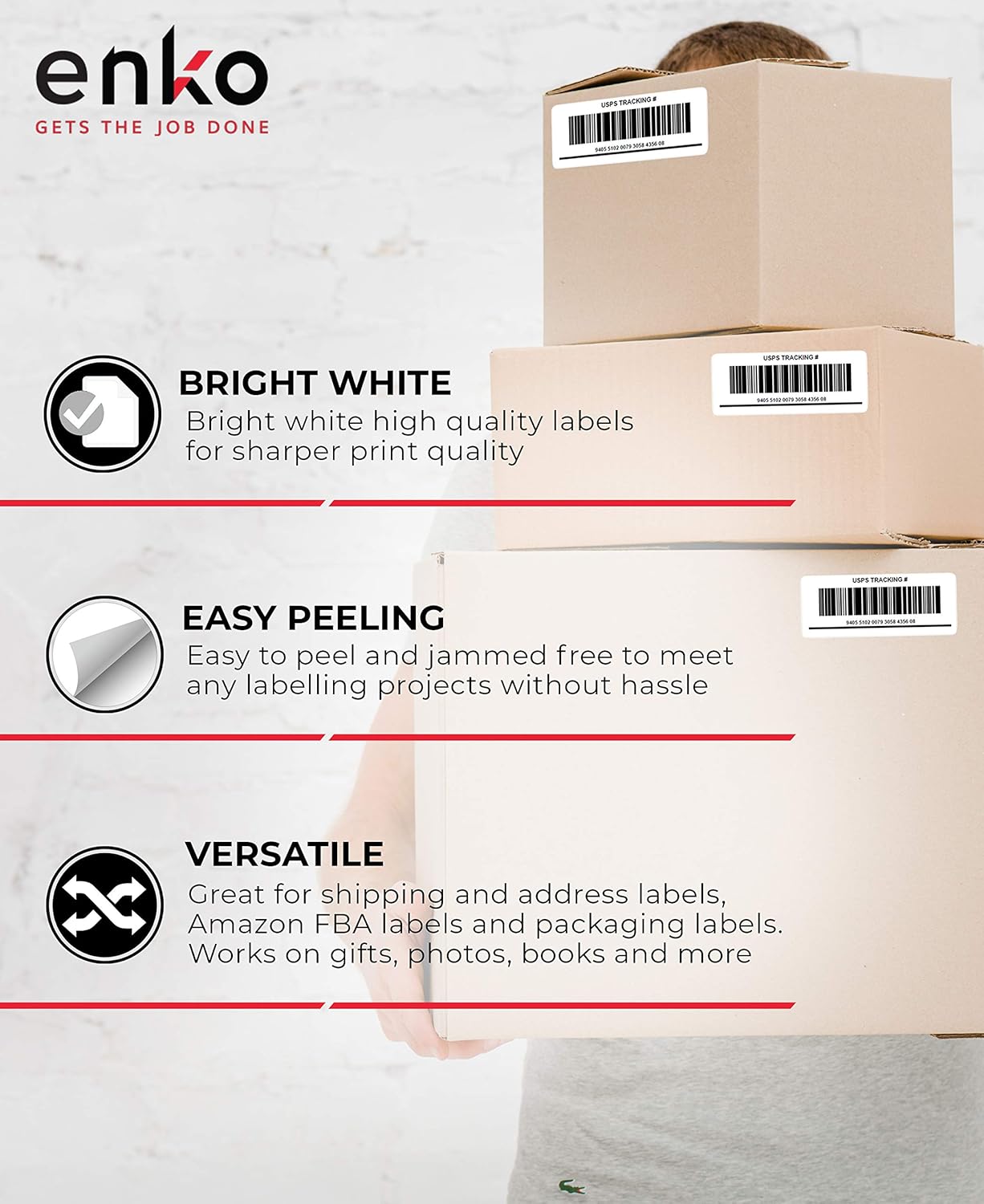 Buy enKo - 5-1/2 x 8-1/2 Inch Label - White Blank - 2 Per Sheet Half ...