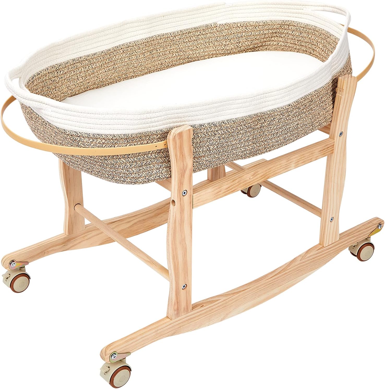 Amazon.com : Pinkunn Moses Basket Stand Rocking Moses Basket Rocker ...