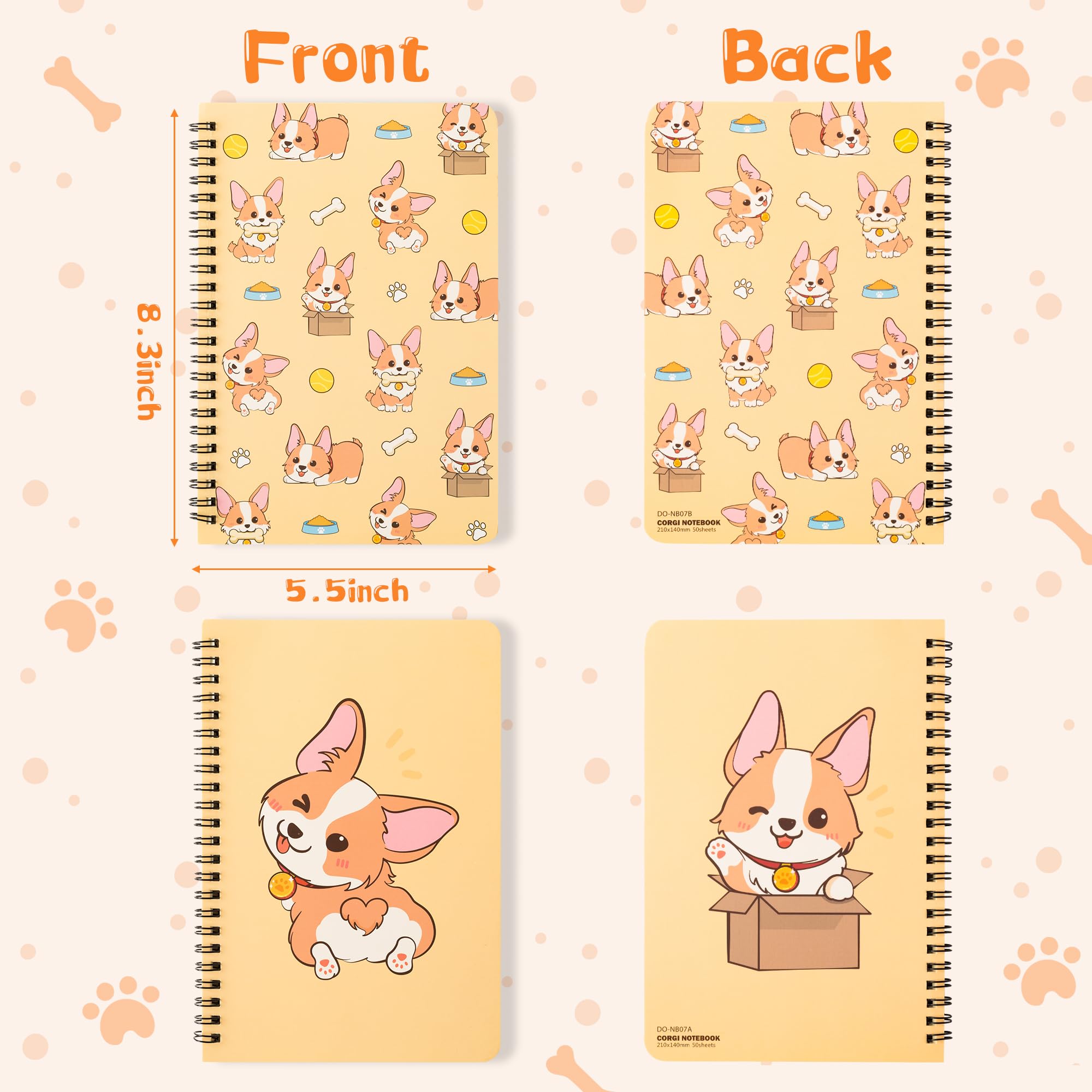 Snapklik.com : Xqumoi Corgi Sticky Note A5 Notebooks Pen Stationery Set ...