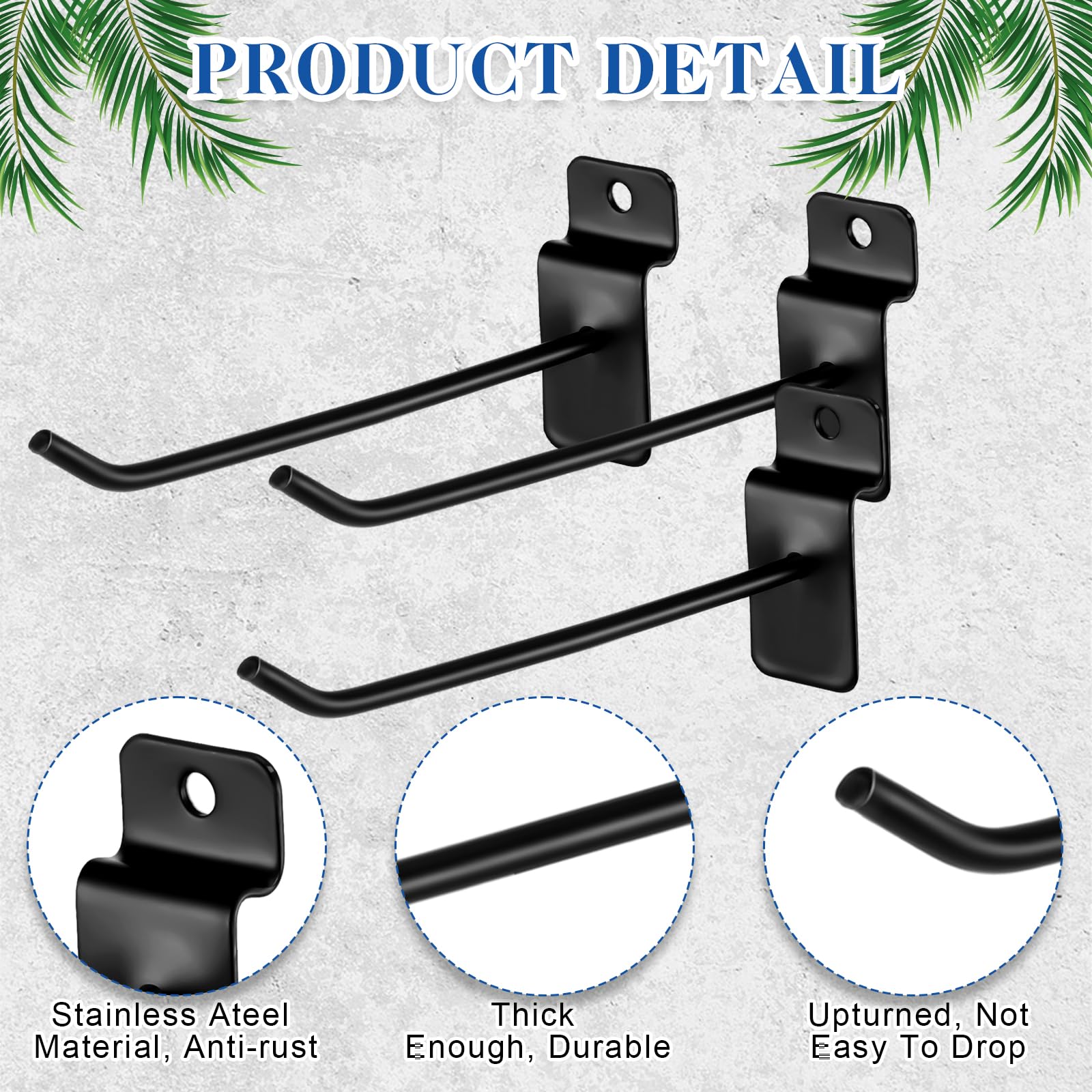 Snapklik.com : 200 Pcs 6 Inches Slatwall Hooks Accessories Black Slat ...