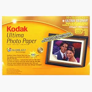 Kodak Ultima Photo Ultra High Gloss Paper 100 x 150mm 60 Sheets 270gsm ...