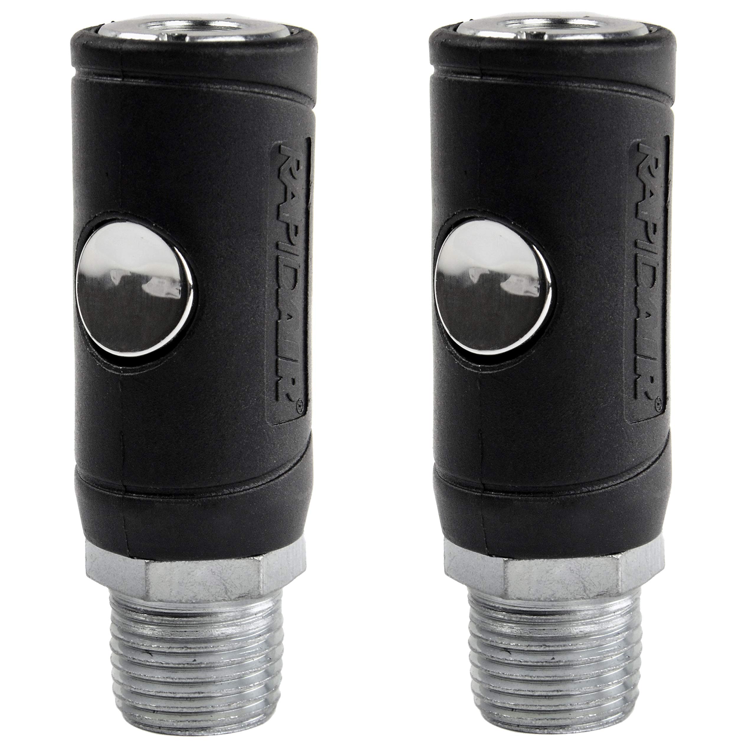 2 Pack Industrial Style Safety Air Plug Coupler 1/4" Body 1/2" MNPT ...