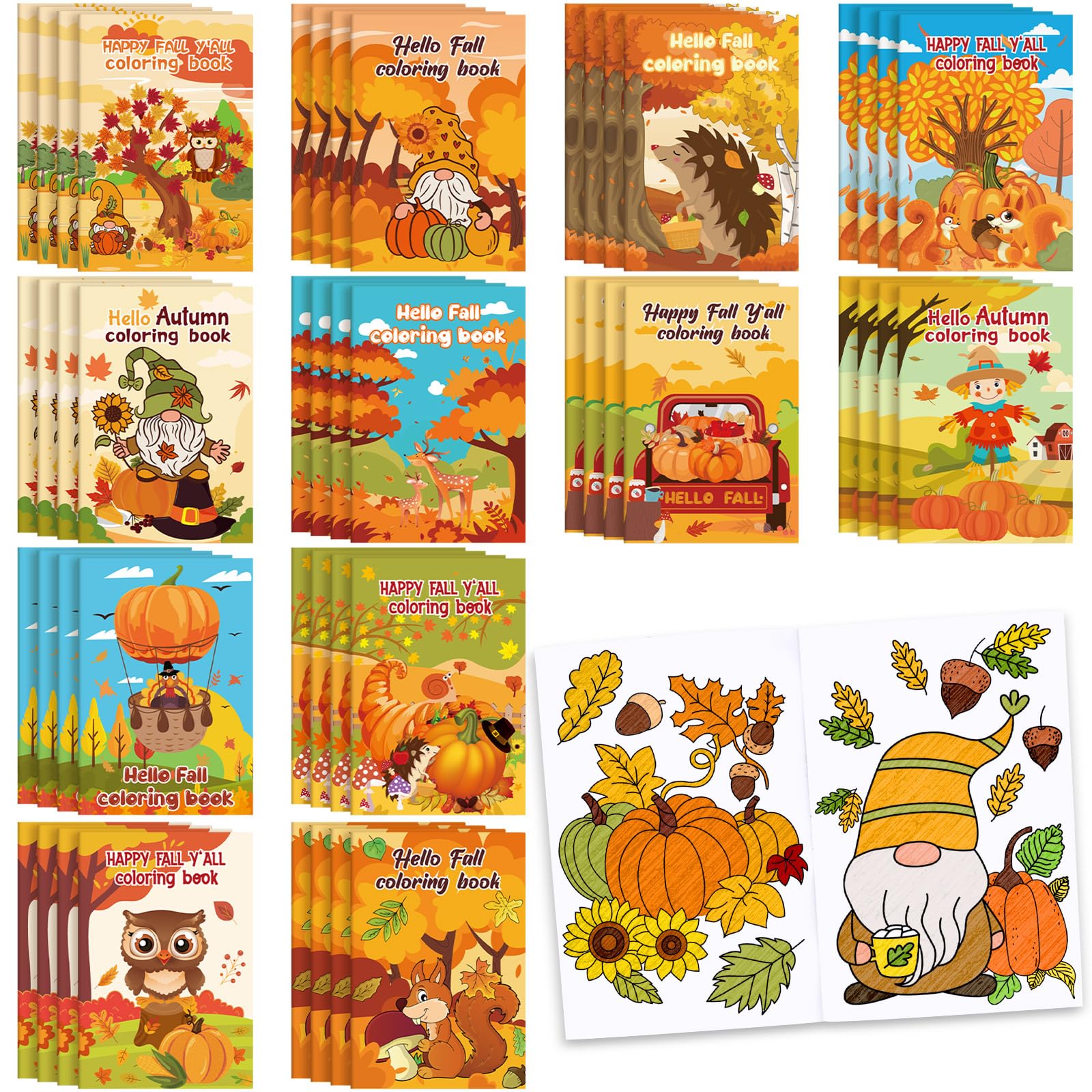 Amazon.com: Sinload 48 Pcs Thanksgiving Mini Coloring Books for Party ...