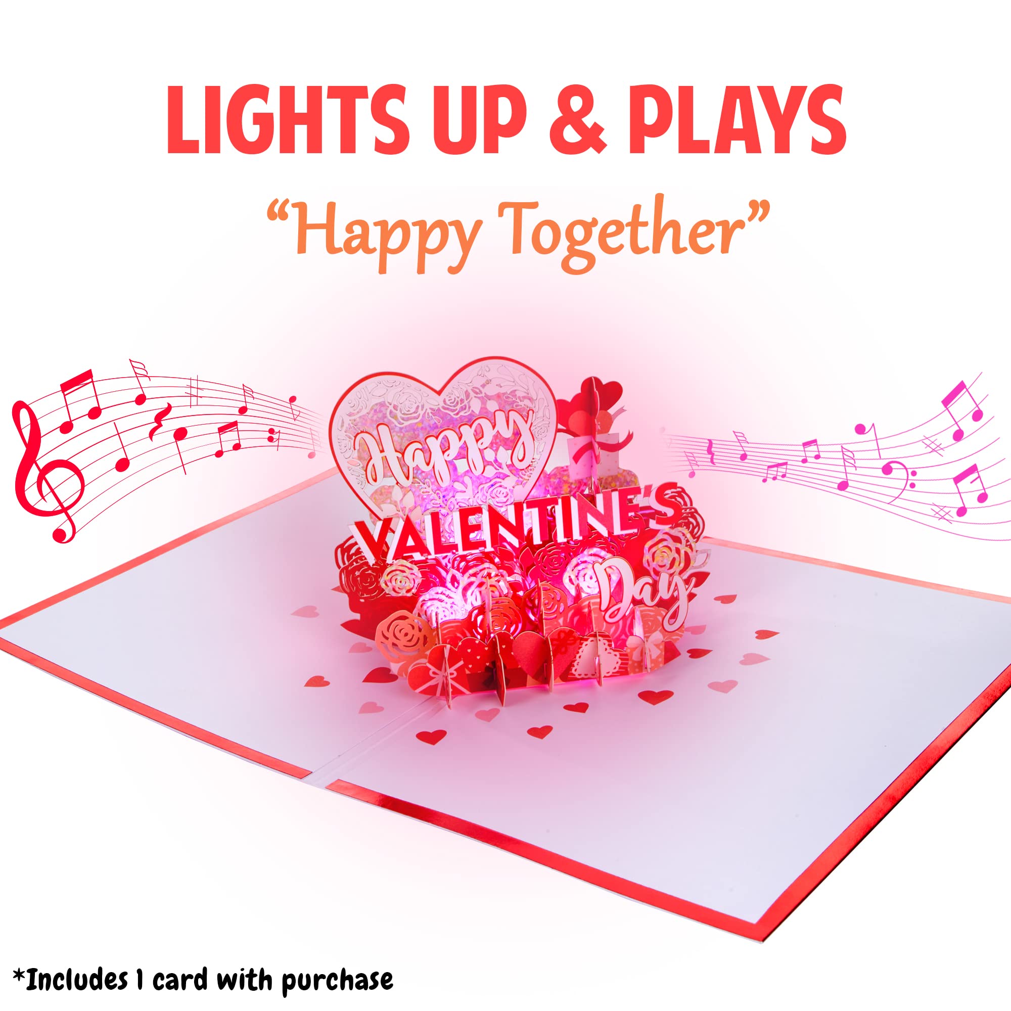 Snapklik.com : 100 GREETINGS LIGHTS & MUSIC Happy Valentines Card Plays ...