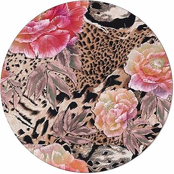 Amazon.com: Round Area Rug 3ft Leopard Print Rug Super Soft Sofa ...