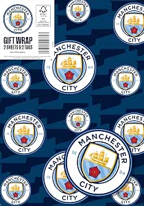 Manchester City FC Wrapping Paper 2 sheets 2 tags, Manchester City ...