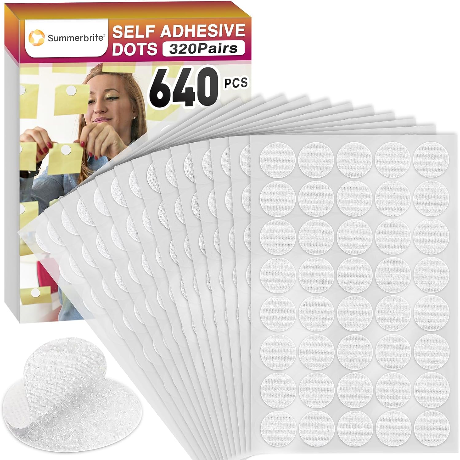 Amazon.com: Dots with Adhesive 320 Pairs/640Pcs, 0.78 Inch Round Hook ...