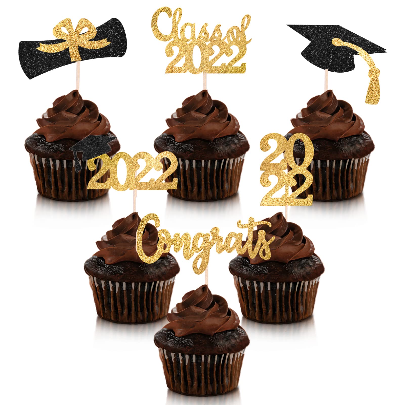 Buy Zayvor 12CT Graduation Cupcake Toppers Class Of 2022 Cake Picks ...
