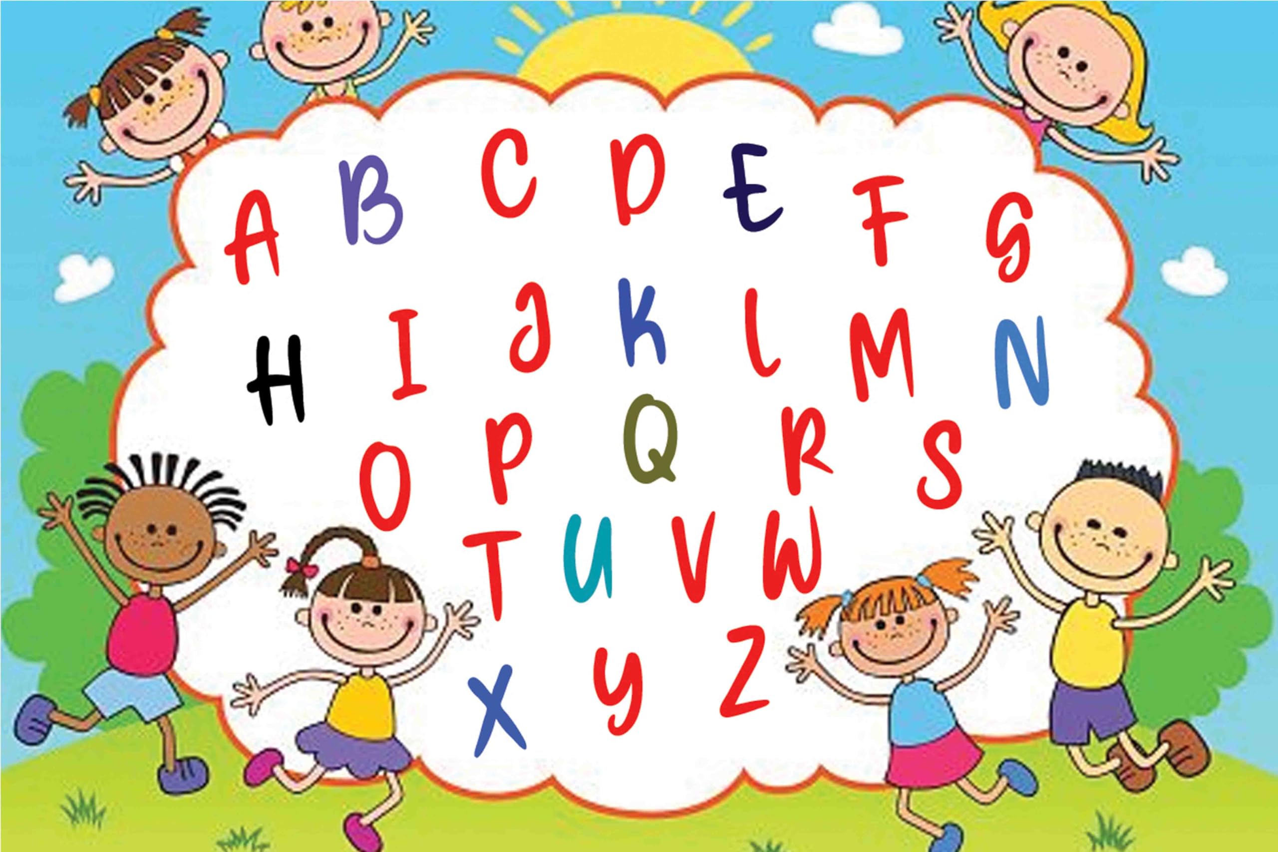Yellow Alley English Alphabets Poster A To Z Early Learning ...